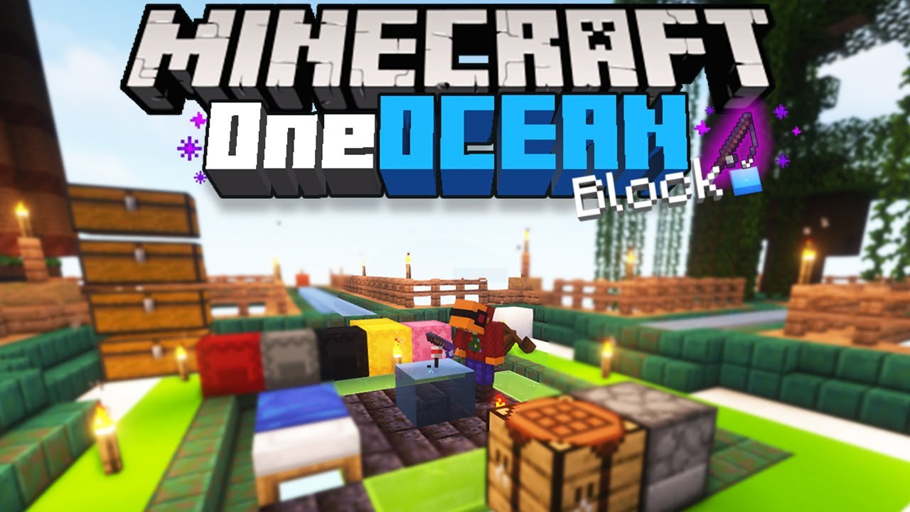 Minecraft HARDCORE na...ONE OCEAN BLOCK!🧊 #2 - YouTube