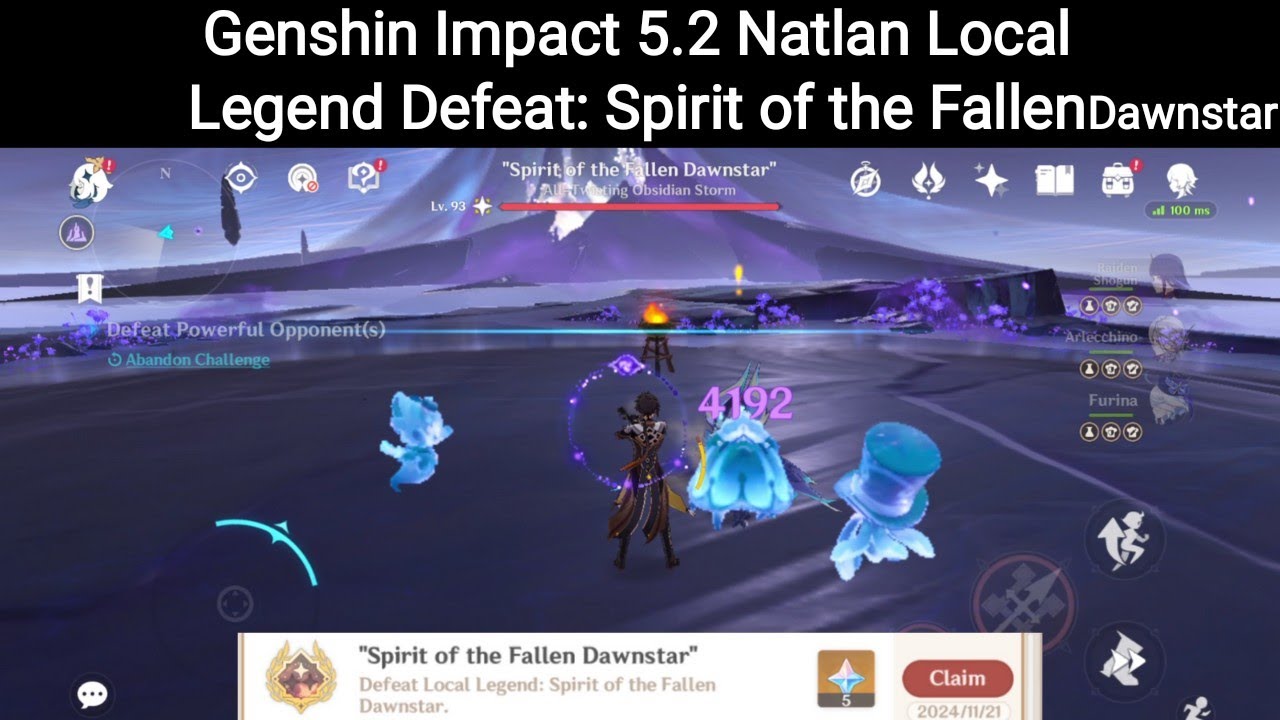 Genshin Impact 5.2 - Natlan Local Legend: Defeat Spirit of the Fallen ...