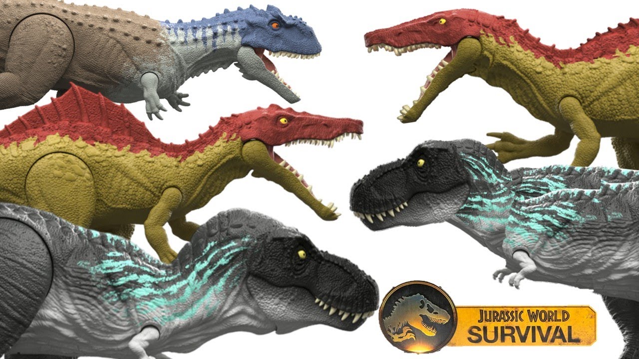 new Jurassic world survival T.Rex, irritator and majungasaurus toy ...