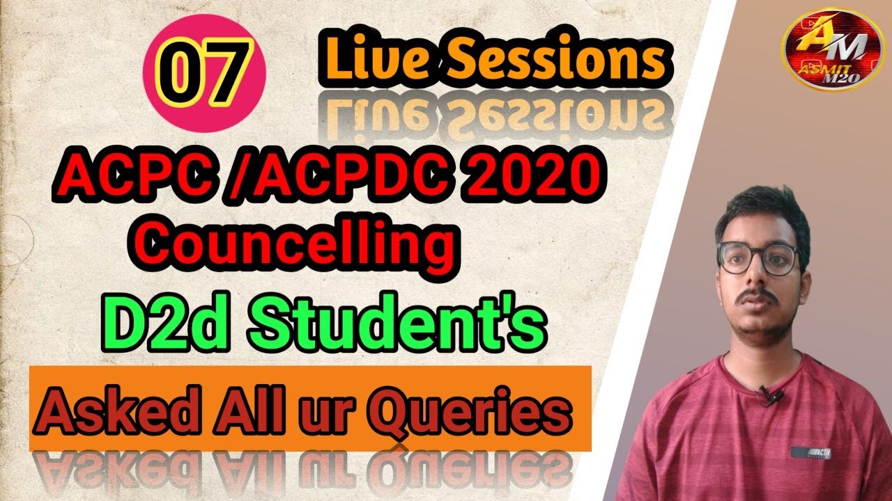 live Sessions on ACPC/ACPDC GUJARAT Engineering Admissions 2020 - YouTube