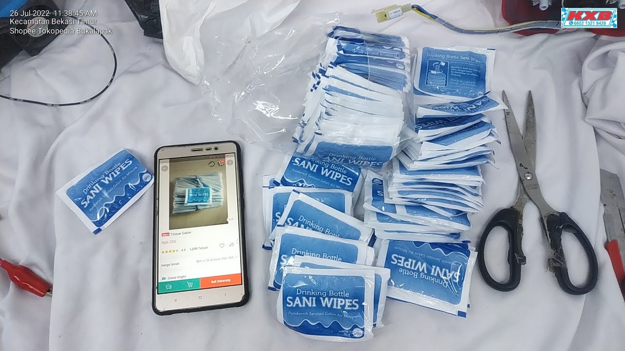 Unboxing Tissue Galon 100 Pcs Rp. 6.350 Merk Sani Wipes dari shofagalon ...