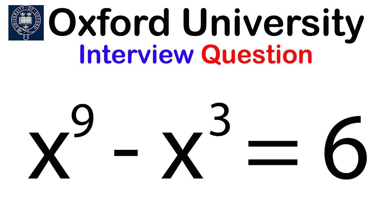 Oxford University Interview Question | Step-by-step Explanation - YouTube