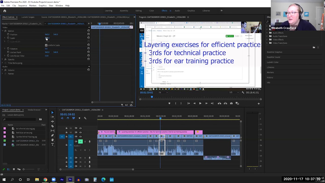 Adobe Premier Pro: Effect Controls, Position, Scale - YouTube