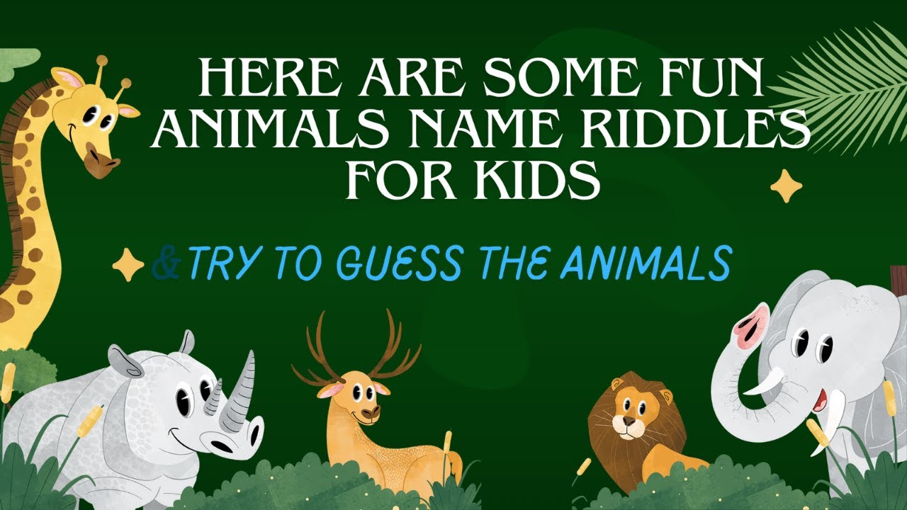 Animal Riddles For Kids l 20 Fun Riddles with Answers l #trending kids ...