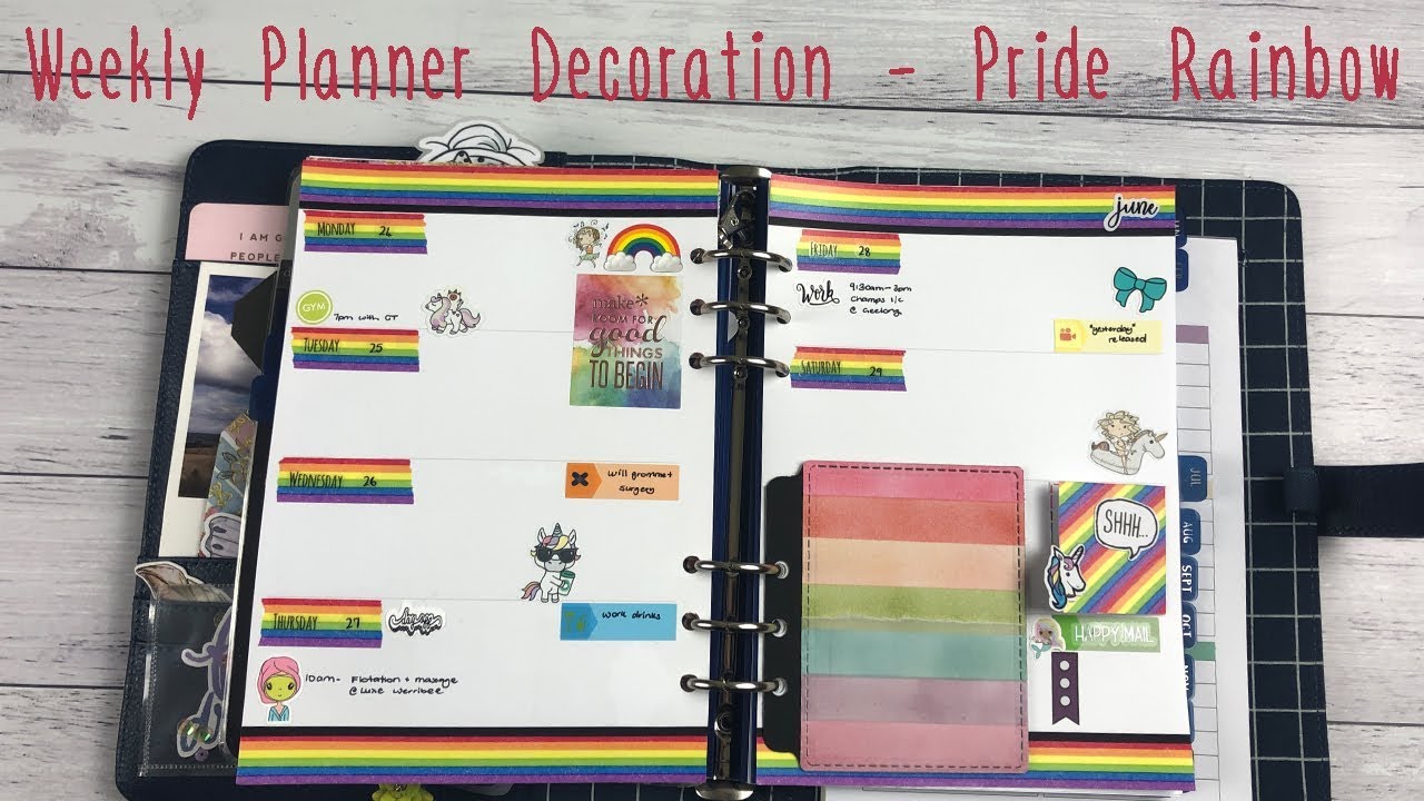 Weekly Planner Decoration - Pride Rainbow - YouTube