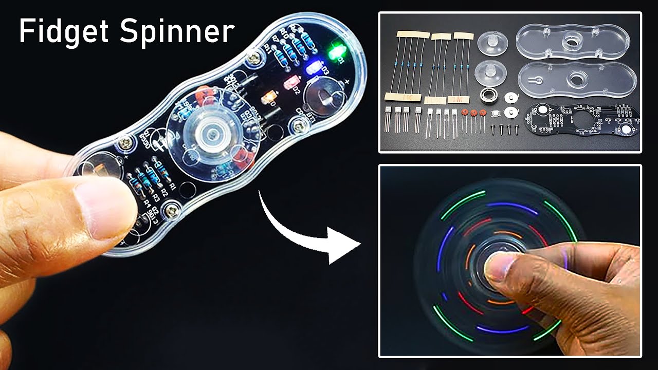 Led Fidget 2 Leaves Spinner Diy Electronic Kit || 2 Leaf Finger ...