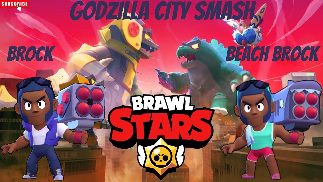 Brawl Stars # ep.436 # GODZILLA CITY SMASH # BROCK AND BEACH BROCK ...