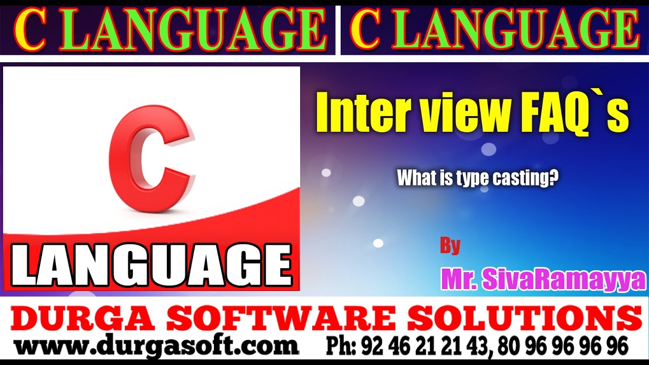 C Language Tutorial Onlinetraining What Is Type Casting Youtube