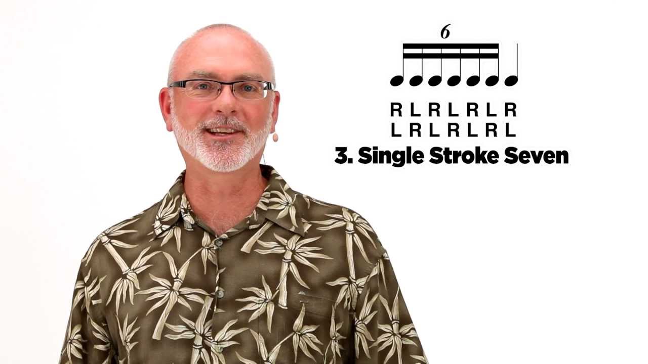Pearl Drum Rudiments - Single Stroke 7 - YouTube