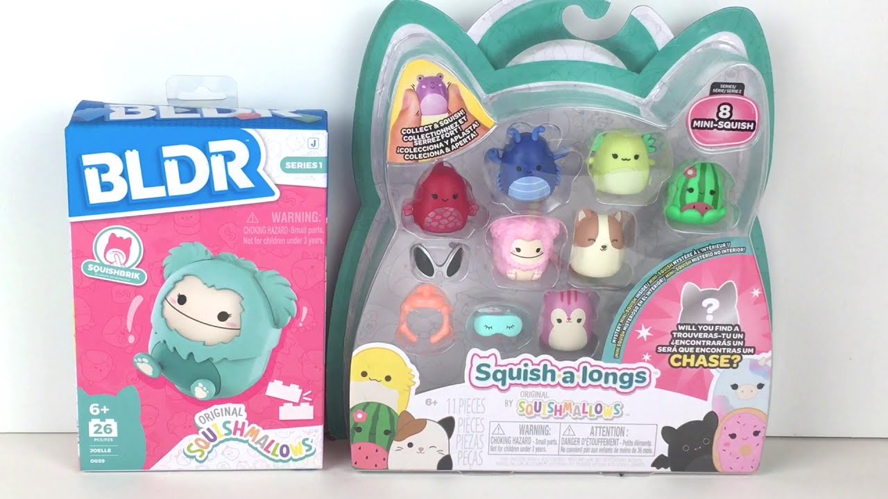 Squishmallows Series 2 Squish-A-Longs 8 pack & BLDR Figure Unboxing ...