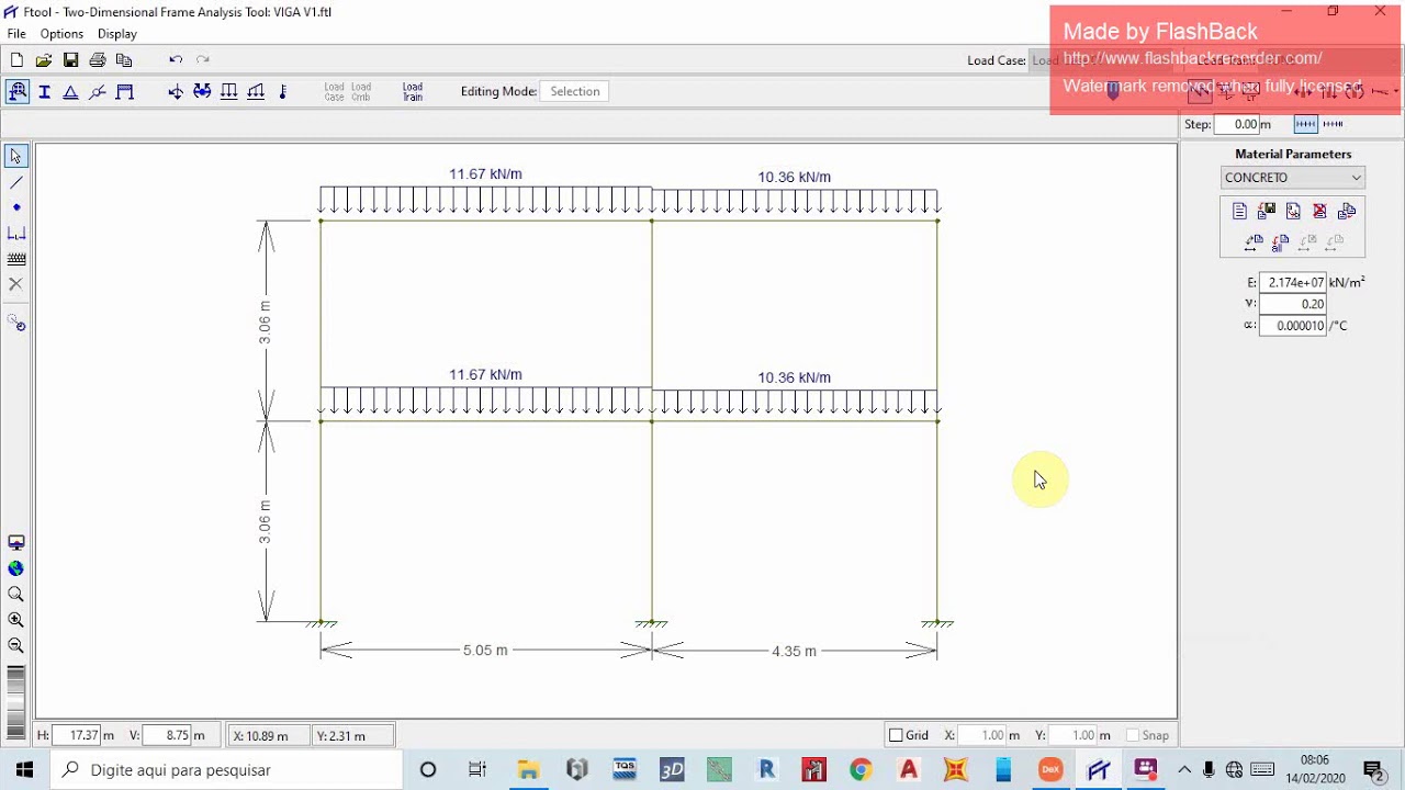 MODELAGEM DE UM PÓRTICO 2D EM UM APLICATIVO DE CELULAR!! SW FEA 2D ...