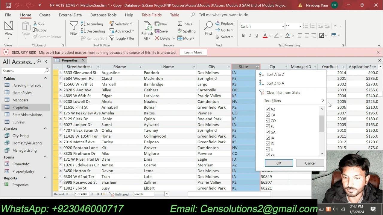 Access Module 3 SAM End of Module Project 1 | NP_AC19_EOM3-1 | Homestead Partners - YouTube