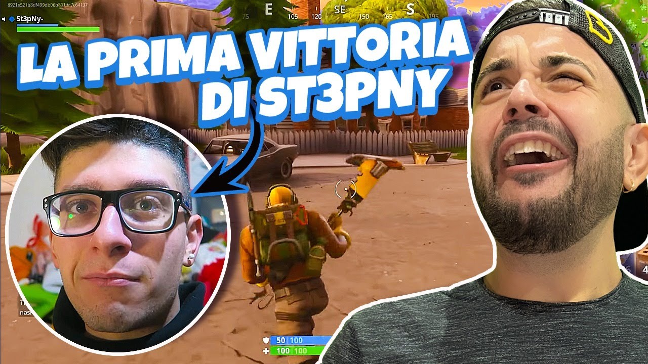 REACTION alla PRIMA Vittoria di ST3PNY su FORTNITE - YouTube