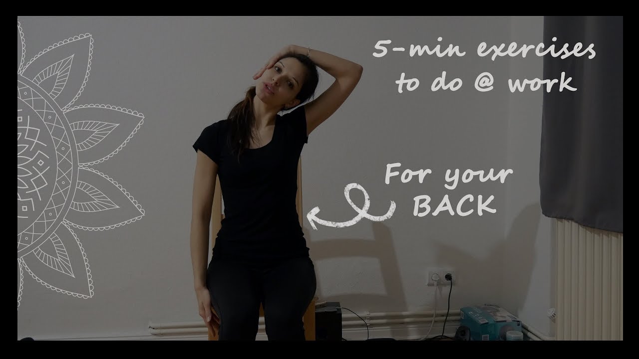 5-min Back Exercises to do at Work - YouTube