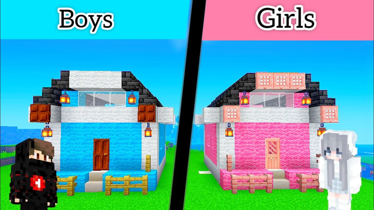 Minecraft House Girls v/s Boys #minecraft #youtube #viral #trending # ...