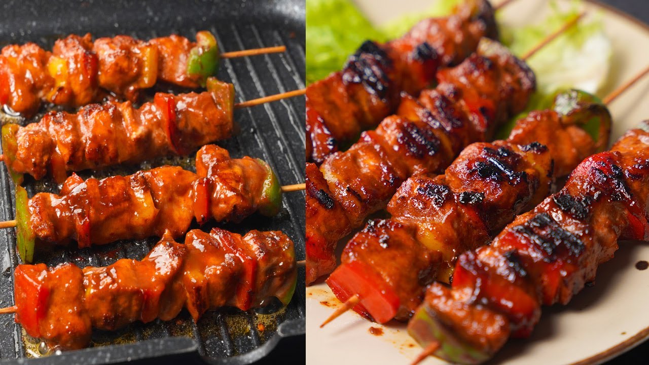 Chicken shashlik recipe | BBQ Chicken shashlik | Chicken snacks recipes ...