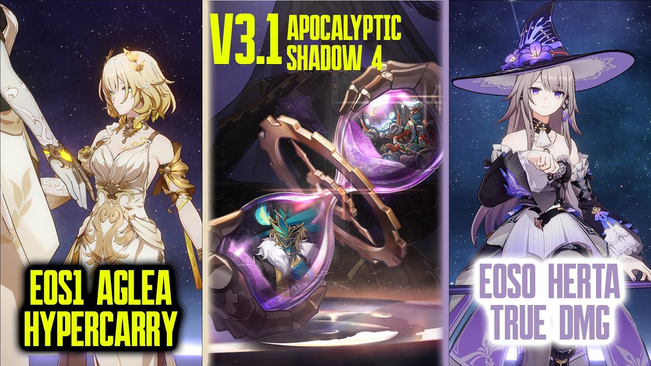 E0S1 Aglea Hypercarry & E0S0 The Herta True DMG | New Apocalyptic Shadow 3.1 | Honkai Star Rail ...