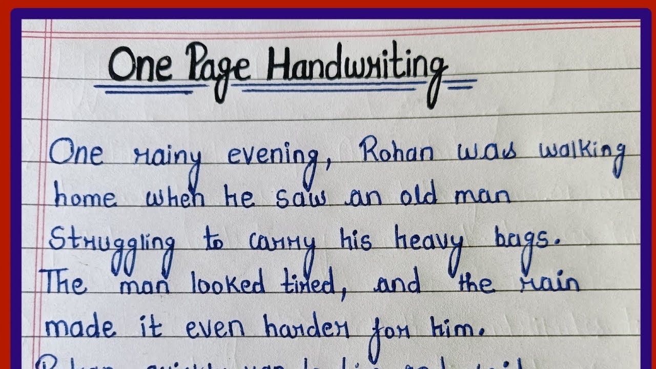 One page handwriting || One page writing in english || writing in ...