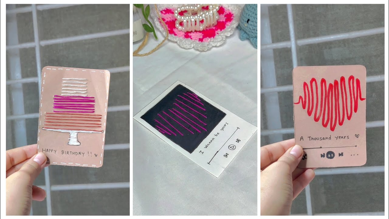 Easy creative craft ideas /Easy String Heart Spotify Card /Cute gift ...