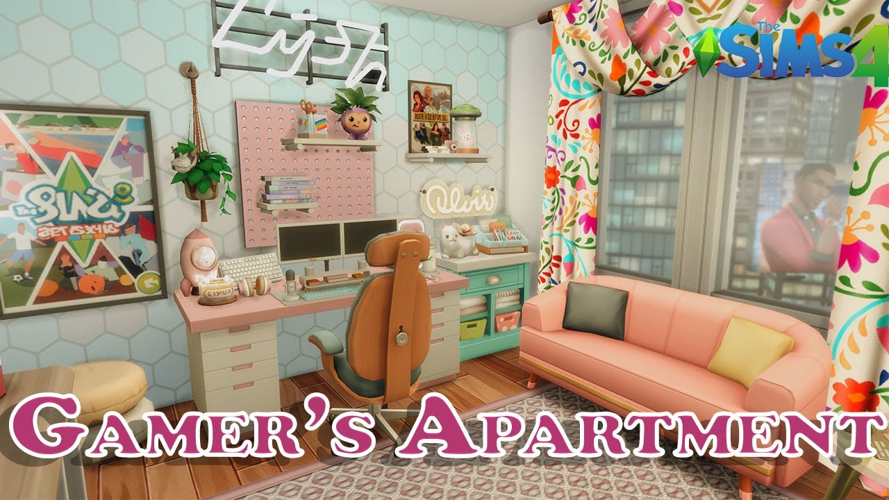 Gamer's Apartment 👾 ~ Comfy Gamer Kit ~ The Sims 4 Speed Build - YouTube