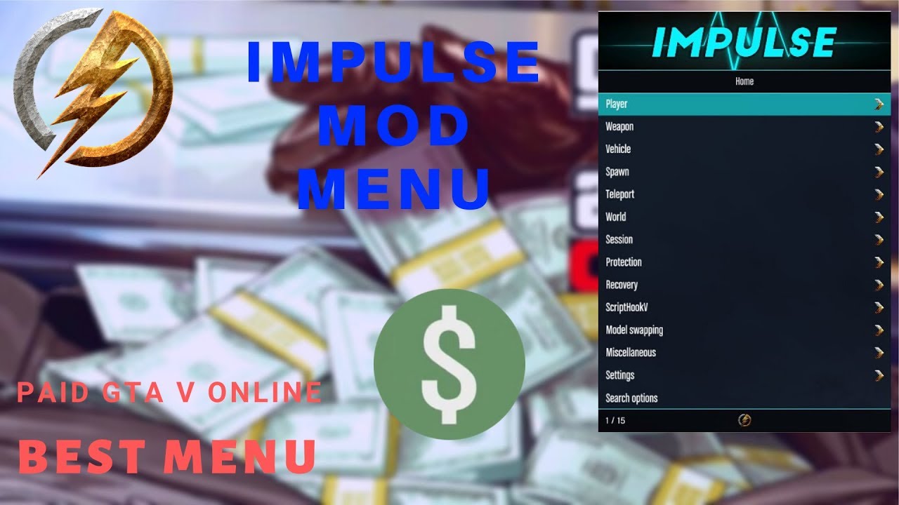 GTAV Online MOD MENU Impulse Review | Best Menu ever GTAV PC 1/2 - YouTube