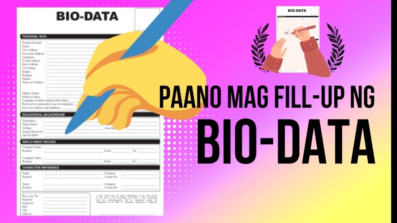 Paano mag fill up ng Bio-Data - YouTube