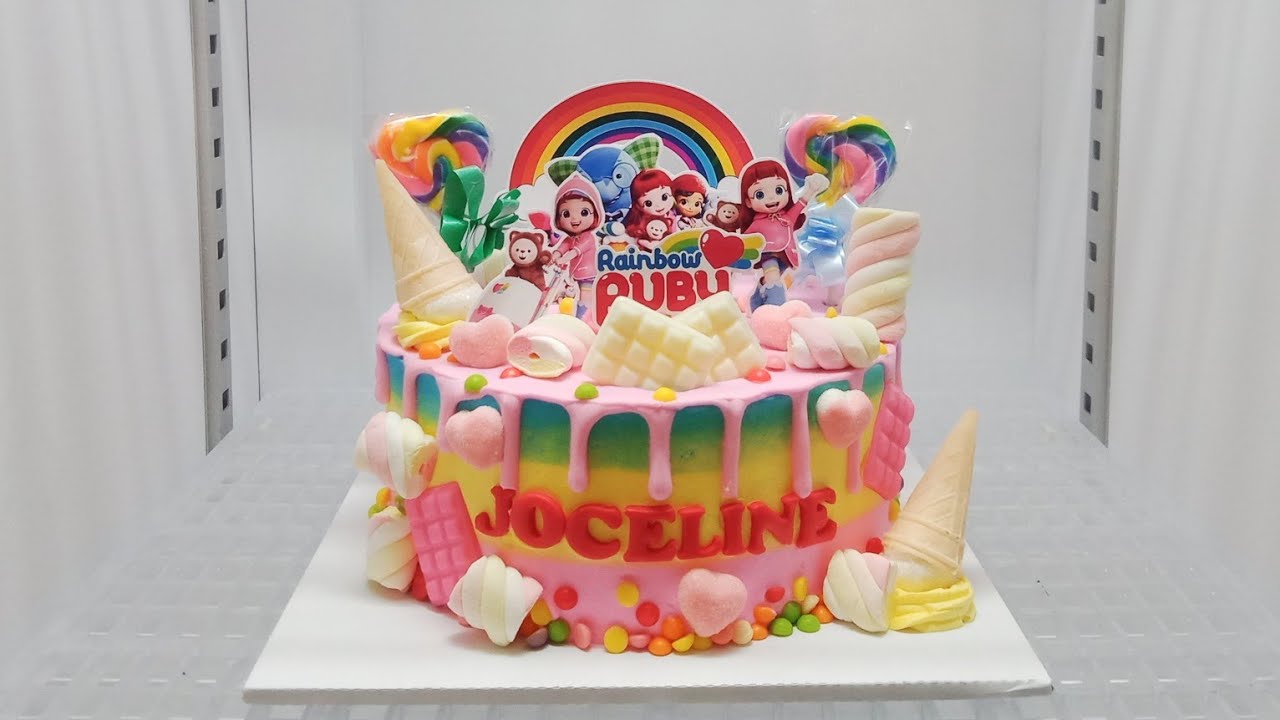 KUE ULANG TAHUN RAINBOW RUBY - YouTube