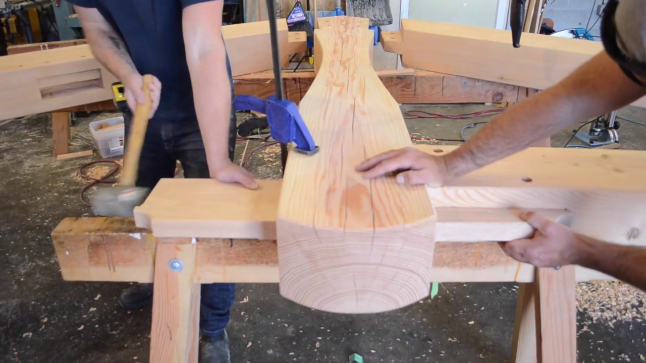 Timber frame truss spline detail - YouTube
