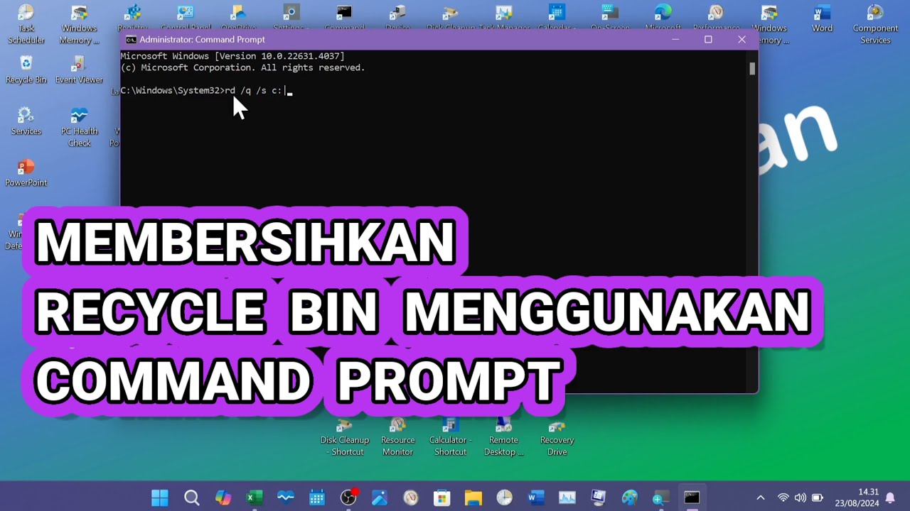 Cara Membersihkan Recycle Bin Menggunakan Command Prompt di Laptop Windows 11 - YouTube