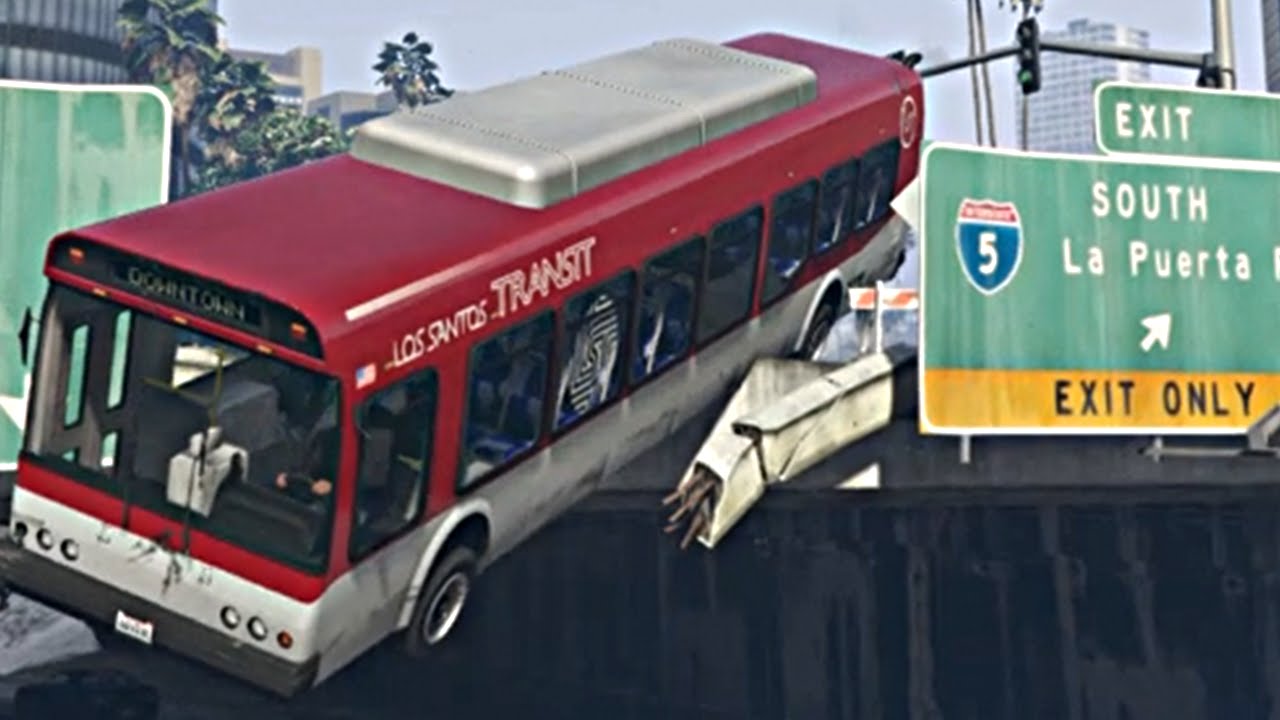 CRAZY: Bus goes off a bridge, explodes! (HD) - YouTube