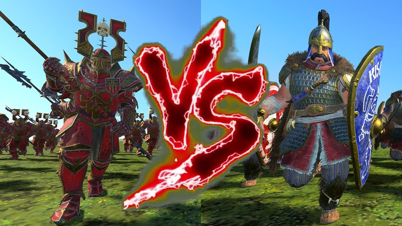 Chaos Warriors of Khorne (Halberds) VS Tzar Guard. Total War Warhammer ...
