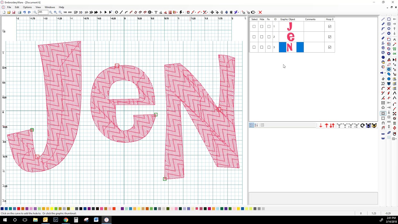 EmbroideryWare digitizing Computer Fonts - YouTube