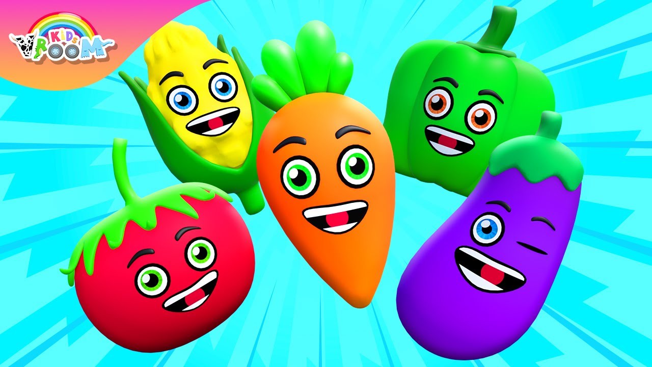 Sing & Dance with Five Little Veggies on Stage! | Vegetables Fun ...