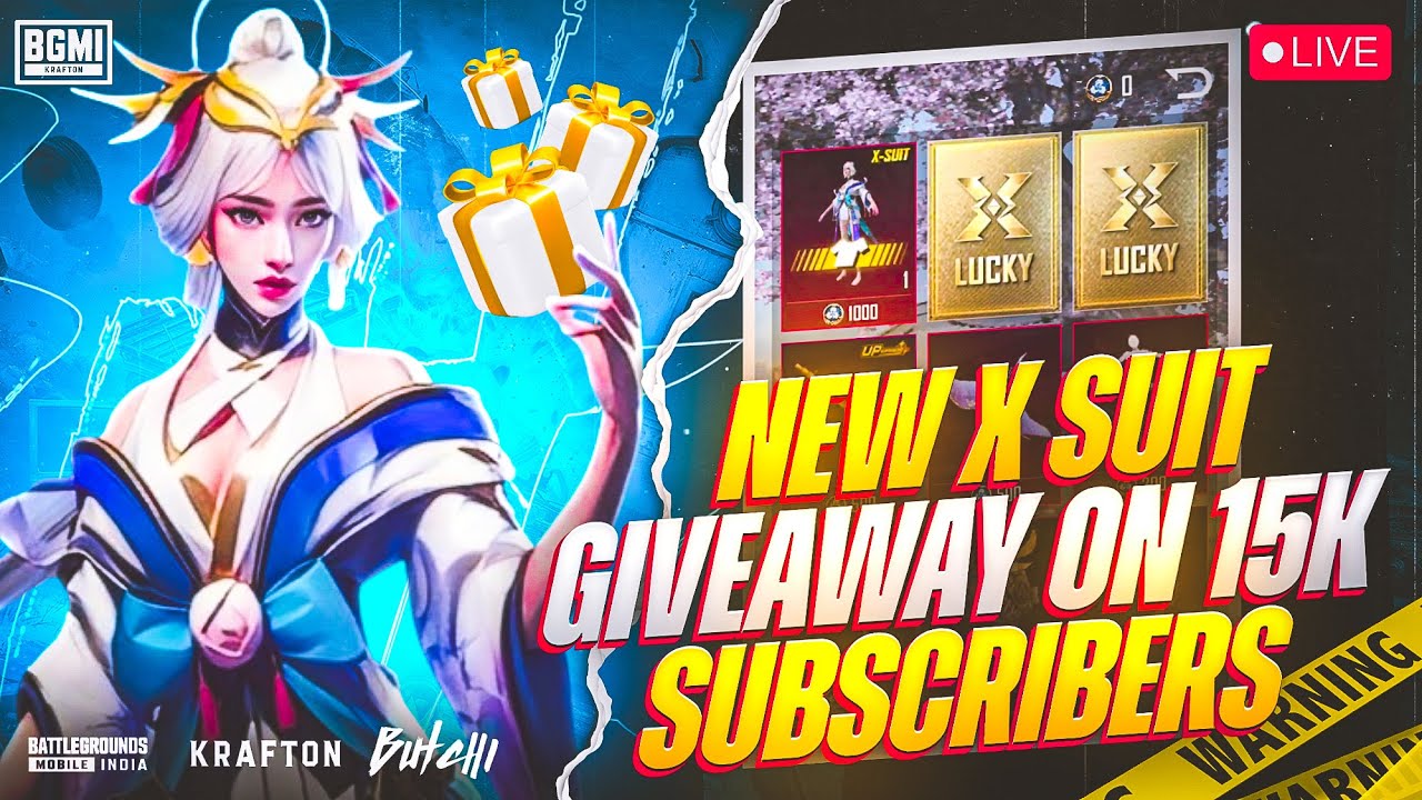 NEW X SUIT GIVEAWAY ON 15K SUBS #bgmi #bgmilive #shortsfeed # ...