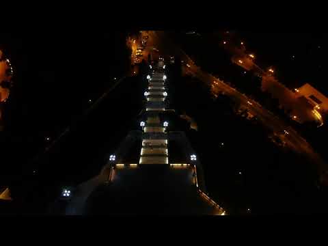 A Night Drone View of Baku, Azerbaijan