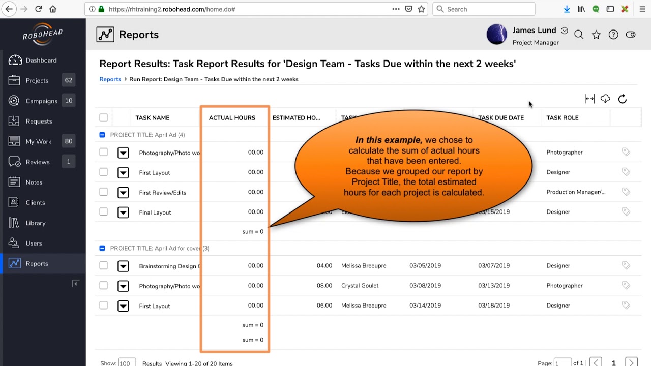 Creating, Scheduling and Sharing Reports in RoboHead - YouTube