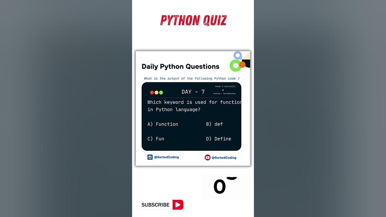 Daily Python MCQS - Day 7 #python #mcq - YouTube
