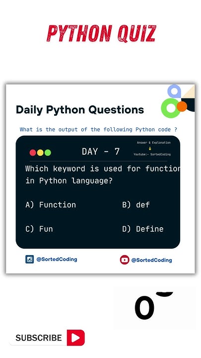 Daily Python MCQS - Day 7 #python #mcq - YouTube