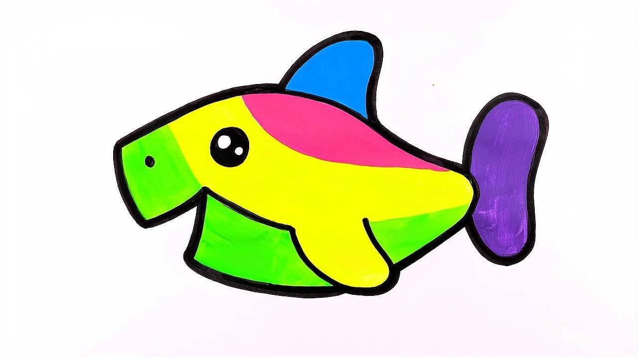 How to draw cartoon fish under one Minute | Super Easy | Step by Step ...