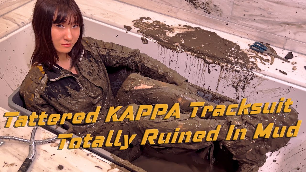Muddy Wetlook Asian Girl Ripping Her Kappa Tracksuit After Enjoying Mud ...