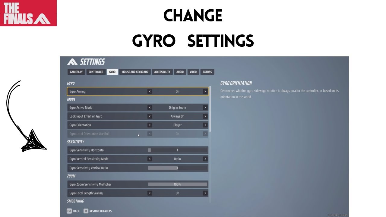 How to change gyro Settings in The Finals - YouTube