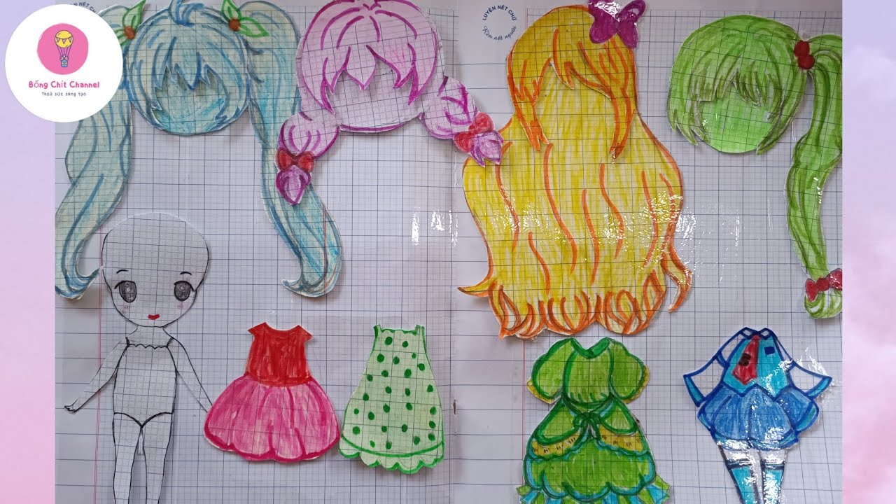 Sticker thay trang phục cho búp bê giấy cô tiên xanh -Stickers to ...