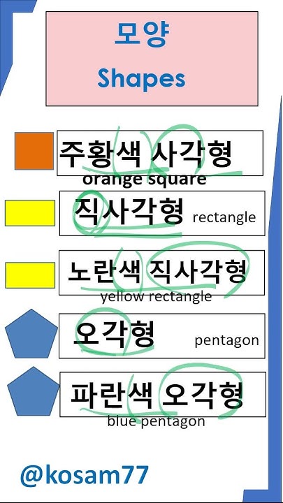 Shapes in Korean (모양) #shorts #koreanlanguage #korean #learn - YouTube