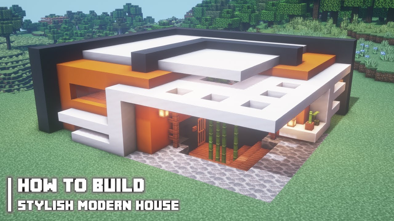 Minecraft: Stylish Moden House with a basement (How to Build: Relaxing ...