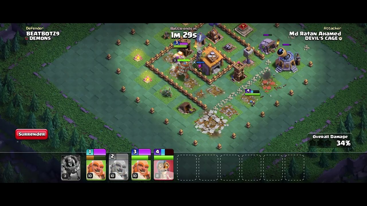 COC Base Attack 🔥 | 200% Win Easy Trick | Clash of Clans Bangla ...