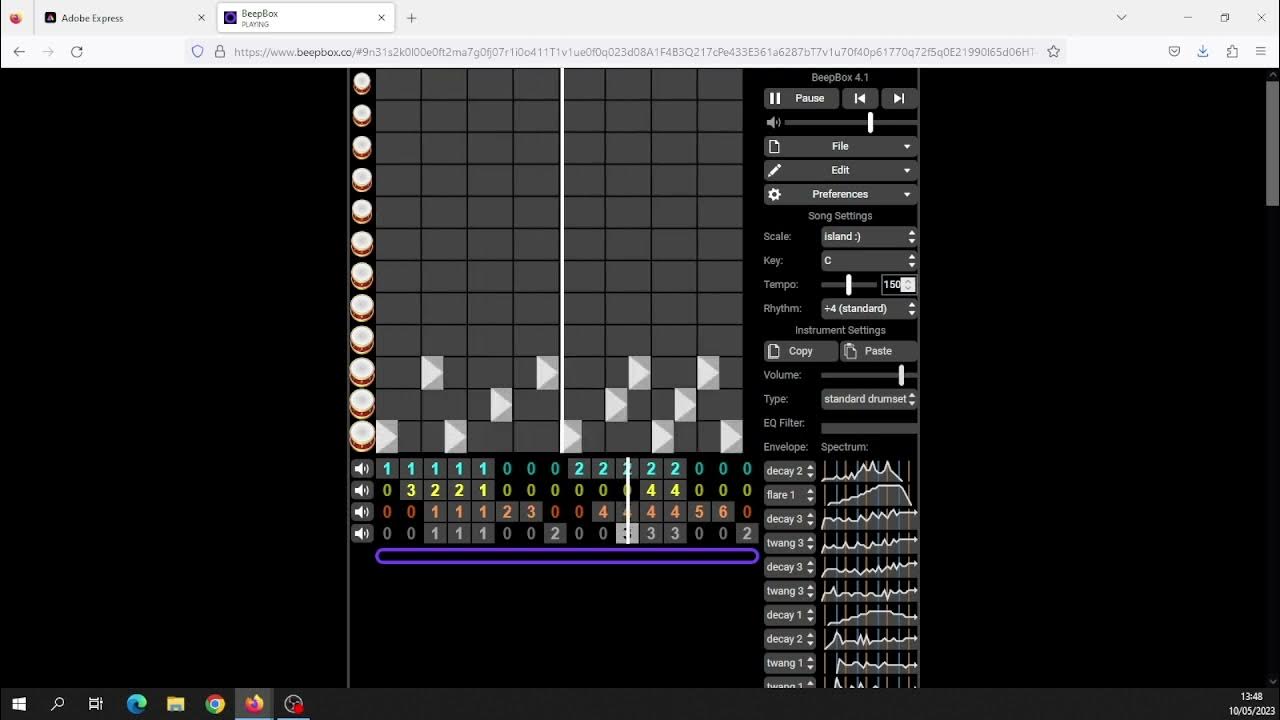 Experimenting with drums on beepbox - YouTube