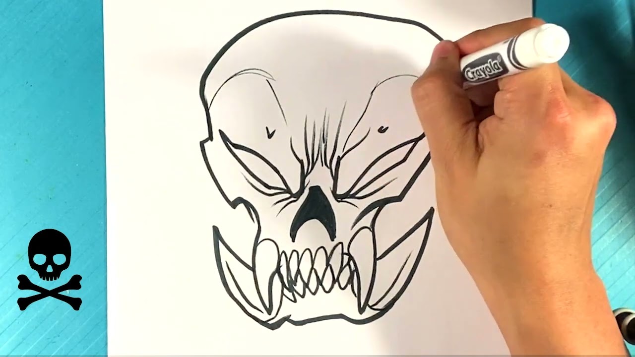 EASY How to Draw ORC SKULL - YouTube
