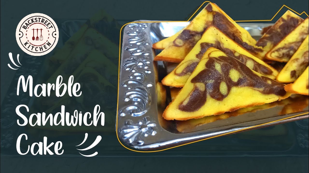 10 minutes Marble Cake Sandwich - Marble Tea Cake - Choco Vanilla Cake ...