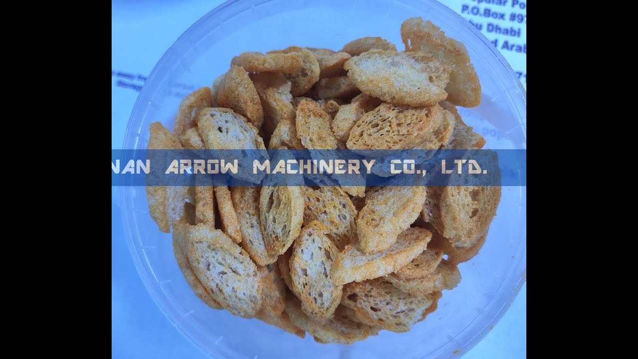 Bread crouton wheat snacks Crunchy chips bread snacks extrusion machinery How to make Bread ...
