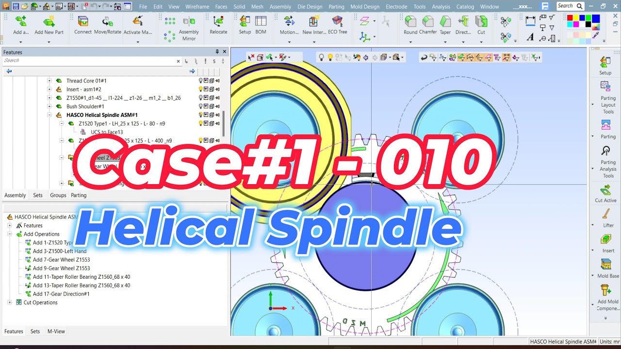 Helical Spindle | HASCO | Unscrew Mold - YouTube